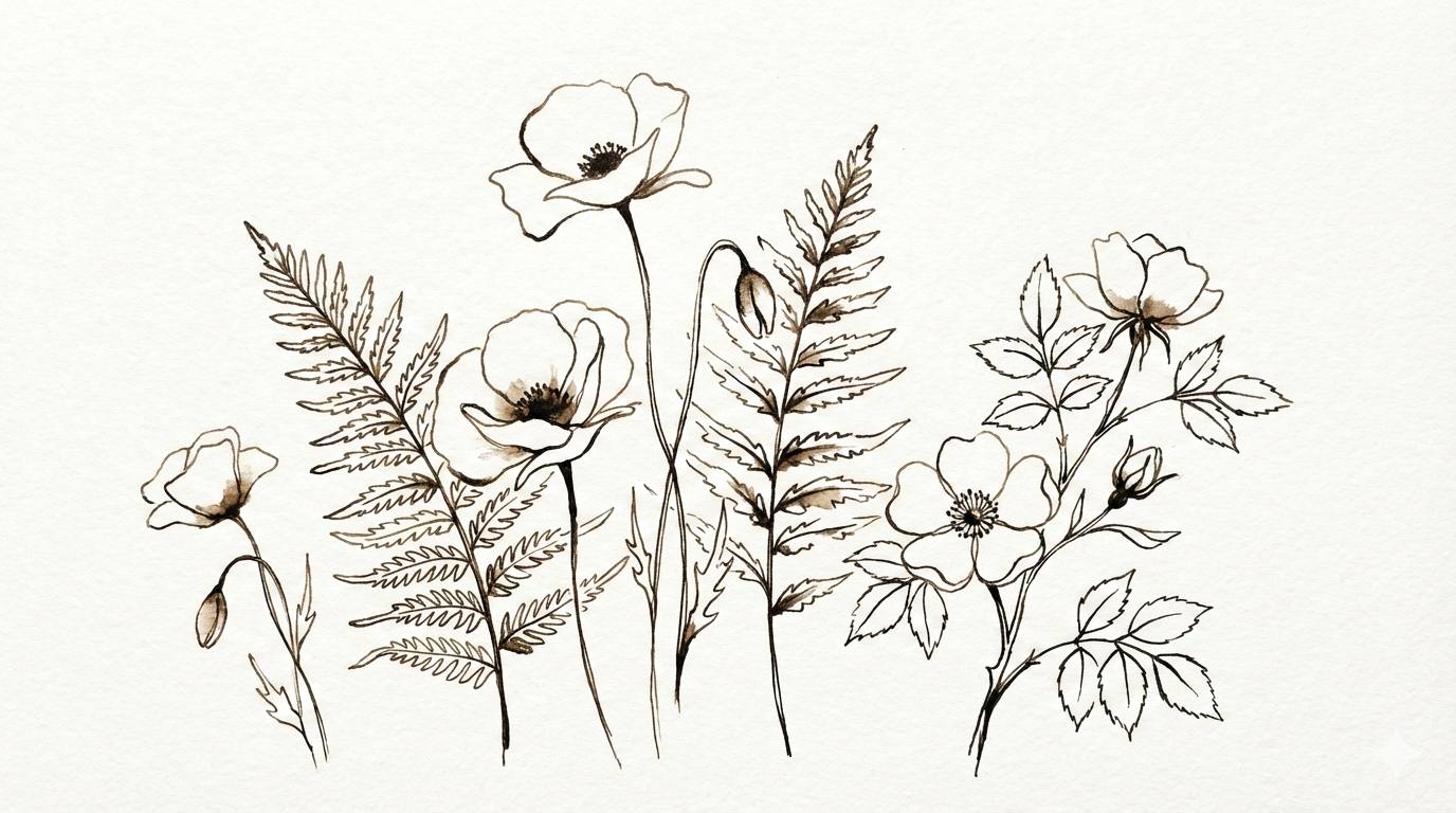 Pen Hibiscus Drawing - Tutorials & Examples